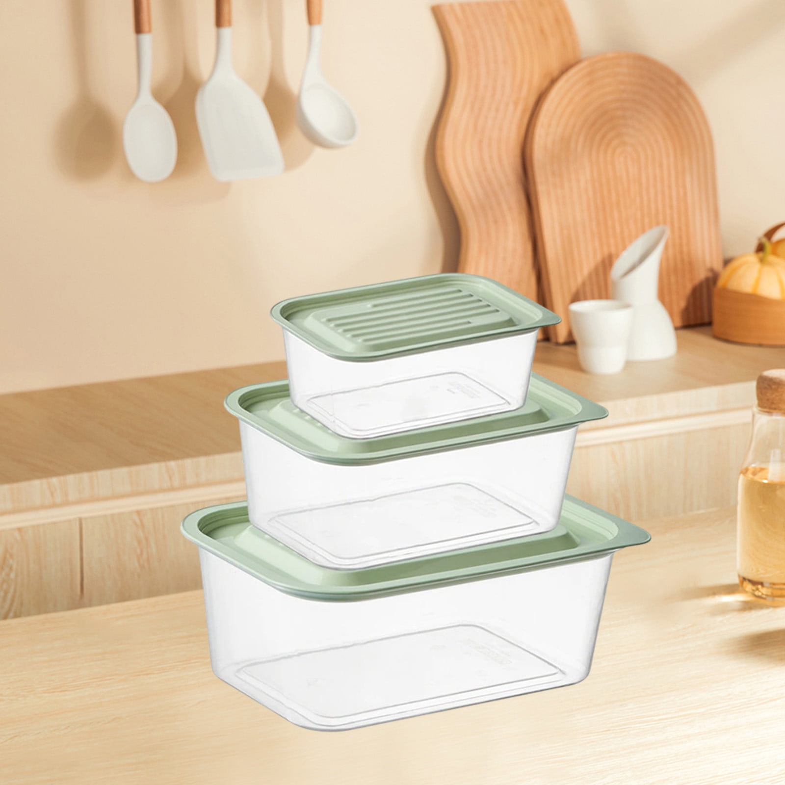 Bento Lunch Box 3-Compartment Microwaveable Food Container 26x18x9.8cm ...