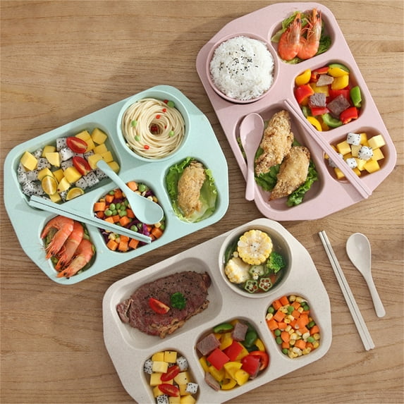 Bento Lunch Box 5 Compartments - Reusable, Leakproof, BPA-Free Meal ...