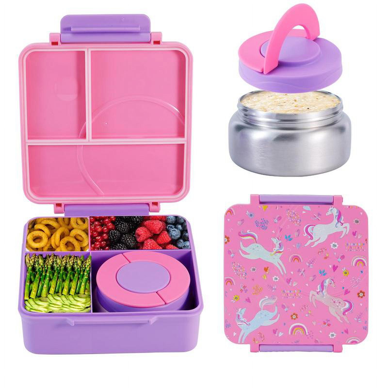 Bento Lunch Box with 8oz Soup Thermo, Lunch Food Containers with 4 ...