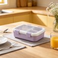 Bento Lunch Box Adult 3 Compartment Plastic Snack Container, Reusable ...