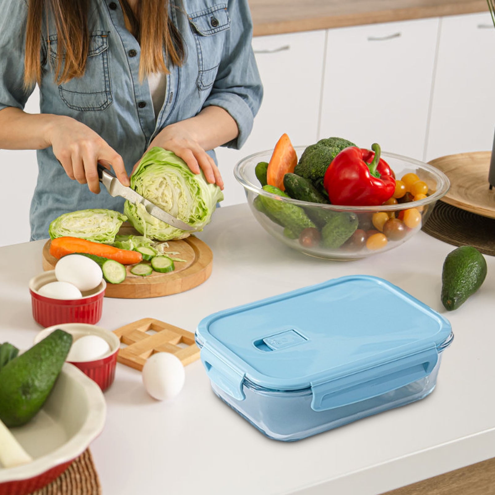 Bento Lunch Box, Glass Bento Box Can Be Microwave Oven Adults Heated ... Bento Lunch Box, Glass Bento Box Can Be Microwave Oven Adults Heated ...