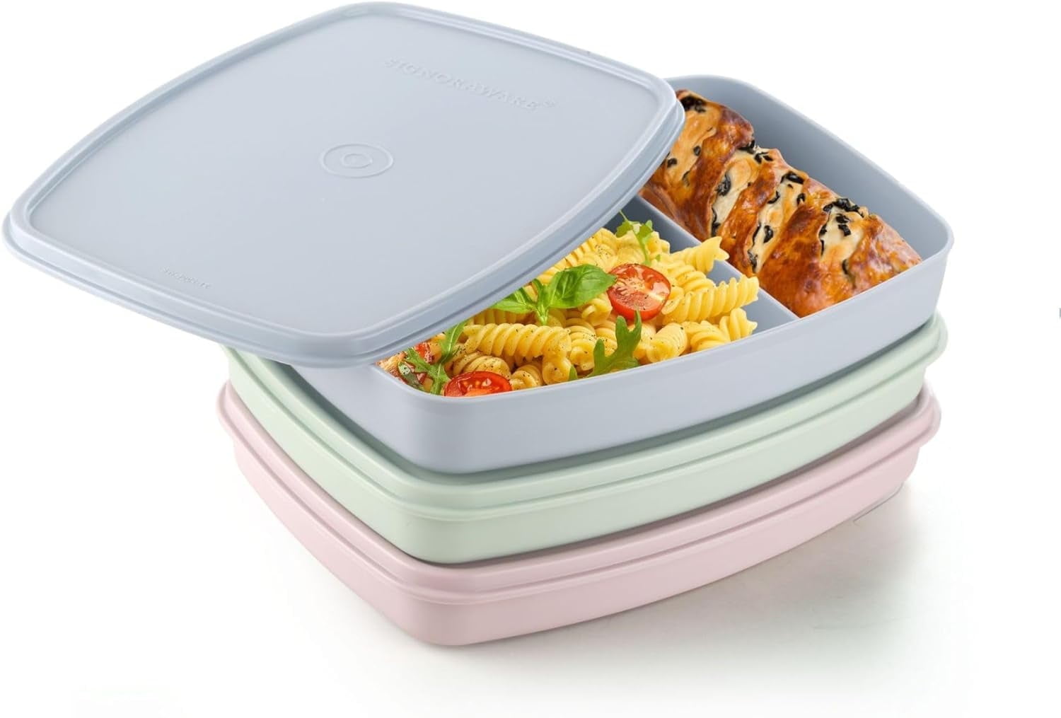 Bento Lunch Box for Kids and Adults – 3-Pcs Large Snack Containers ...