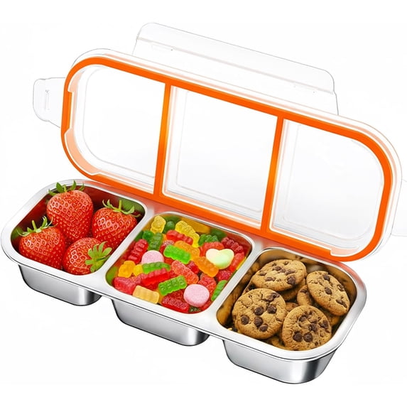 Bento Lunch Box Stainless Steel Snack Containers, Reusable Stainless ...