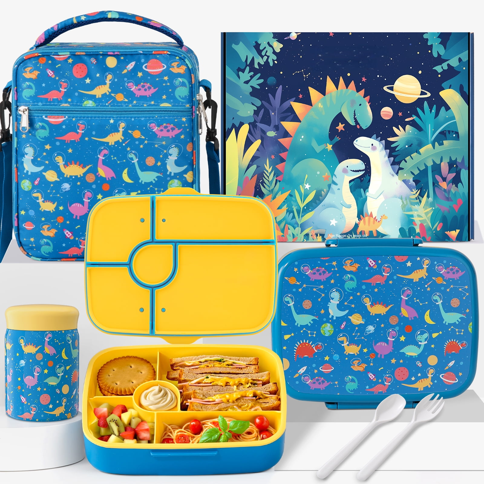 Bento Lunch Box with Thermo Leak-Proof Snack Lunch Containers with ...