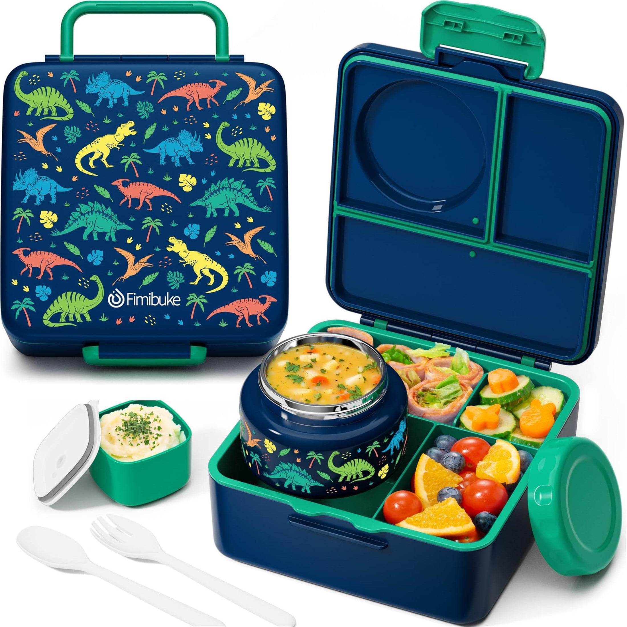 Bento Lunch Box, Leak-Proof Lunch Food Container 3-4 Compartments with ...
