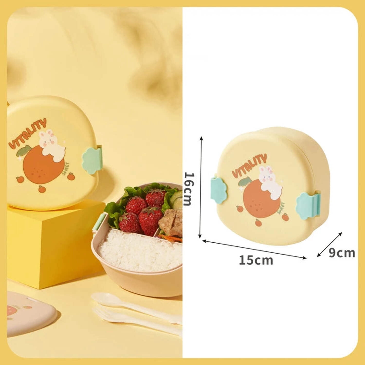 Bento Lunch Box for Kids, Leakproof Lunch Fruit Container for Girls ...