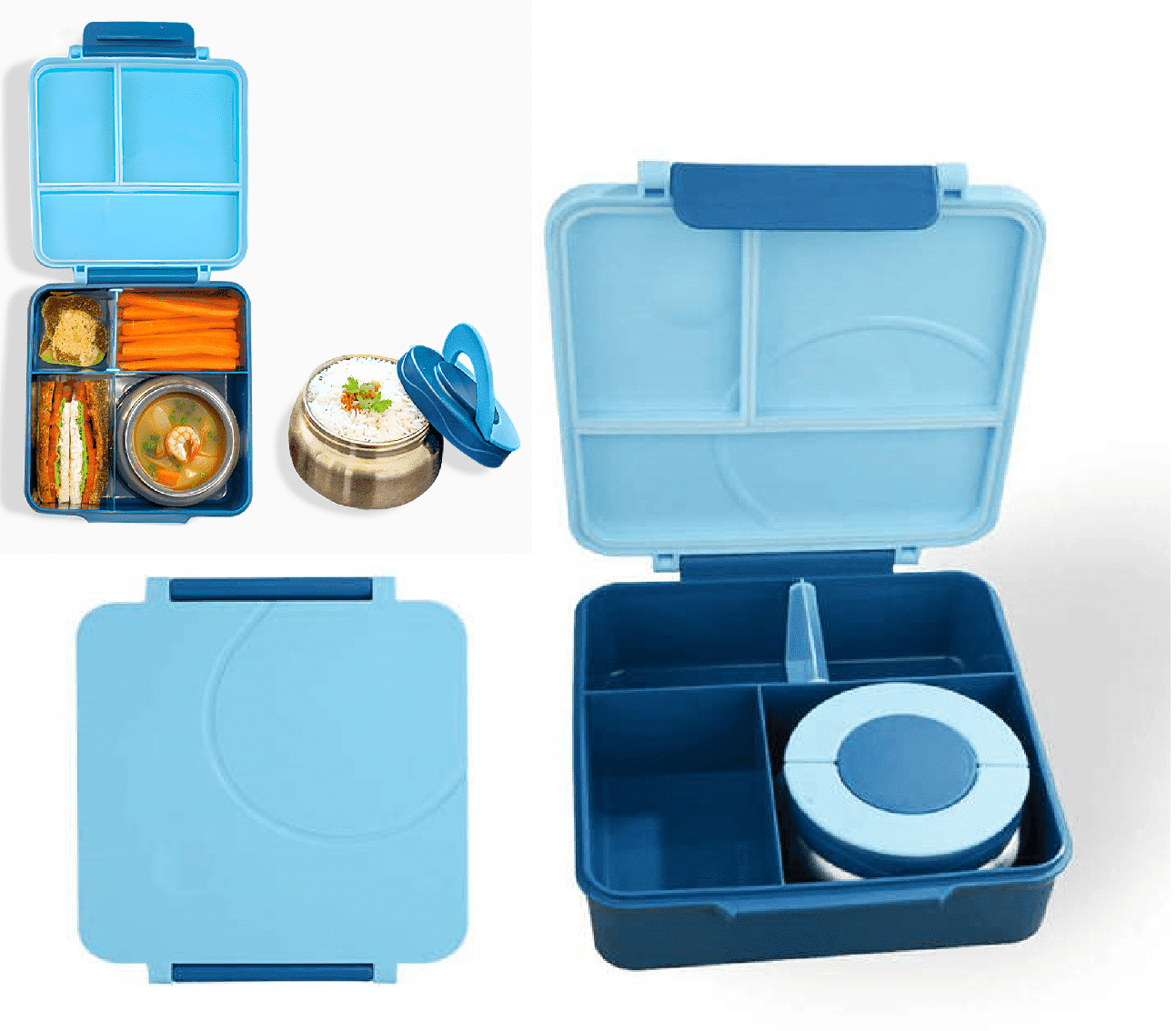 Bento Lunch Box for Meals,with Soup Food Jar - Blue - Walmart.com