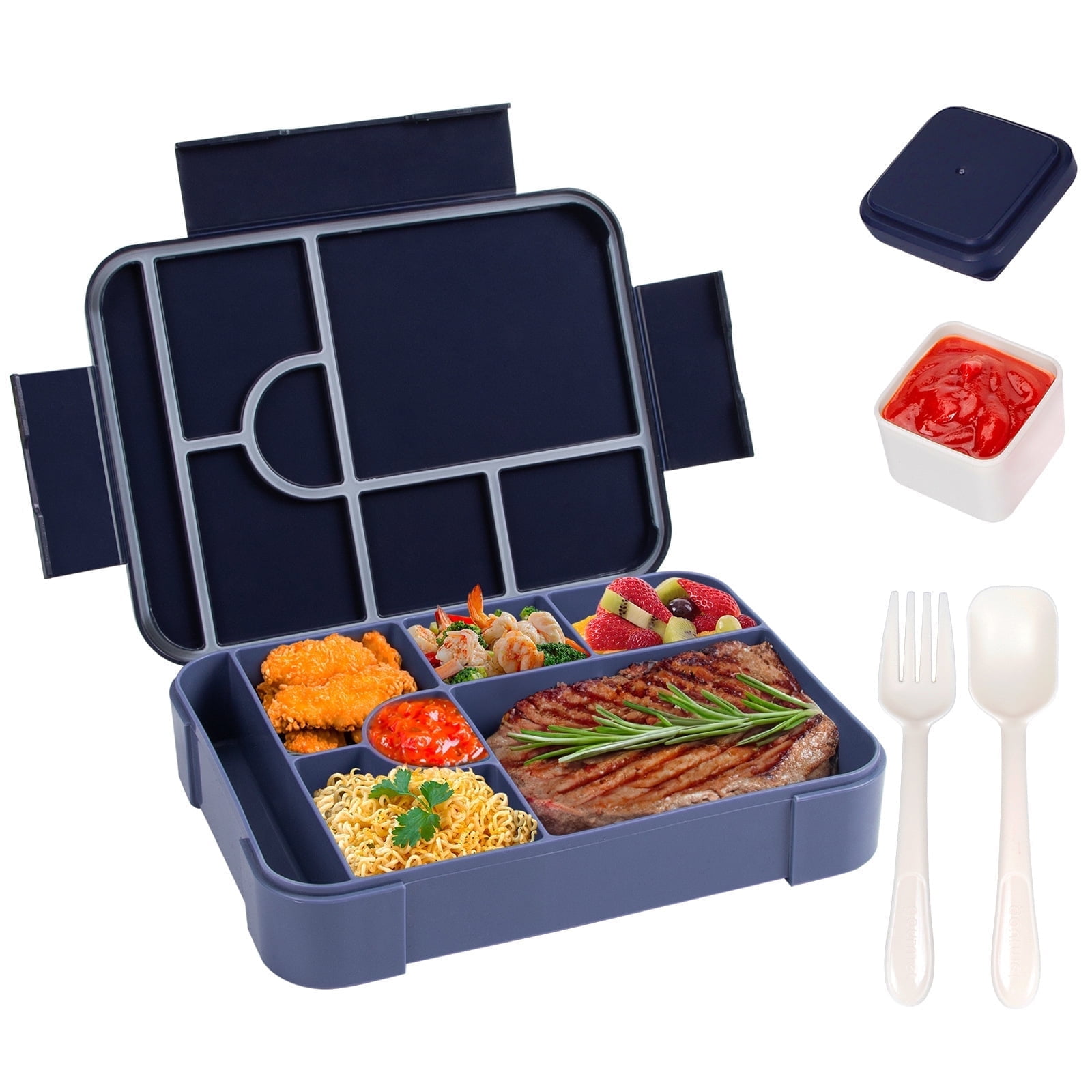 OKKEAI Bento Boxes Lunch Box with Separate Compartments Portable Meal ...