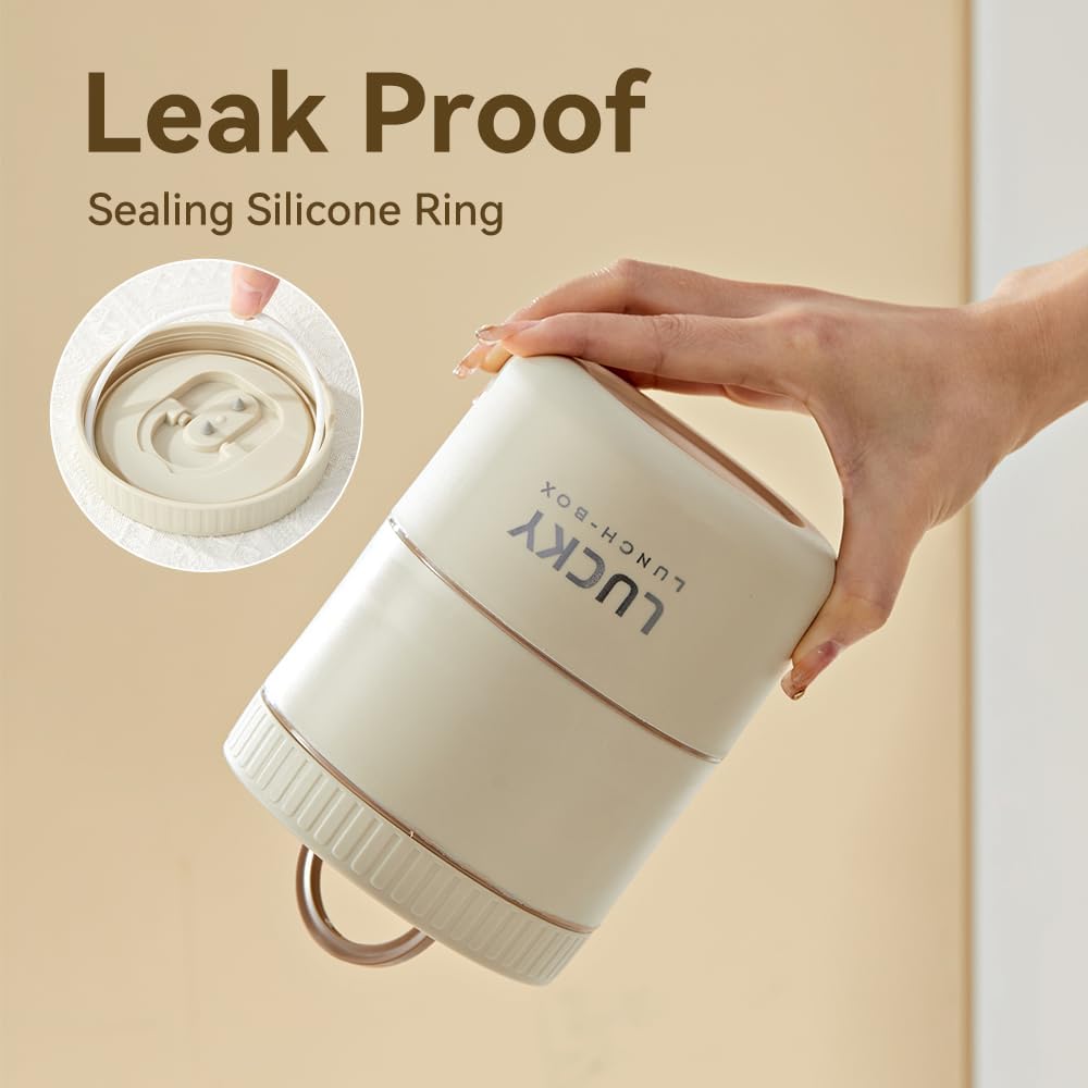 Bento Lunch Boxes With Bag And Spoon, Layered Grid Lunch Box With Leak ...