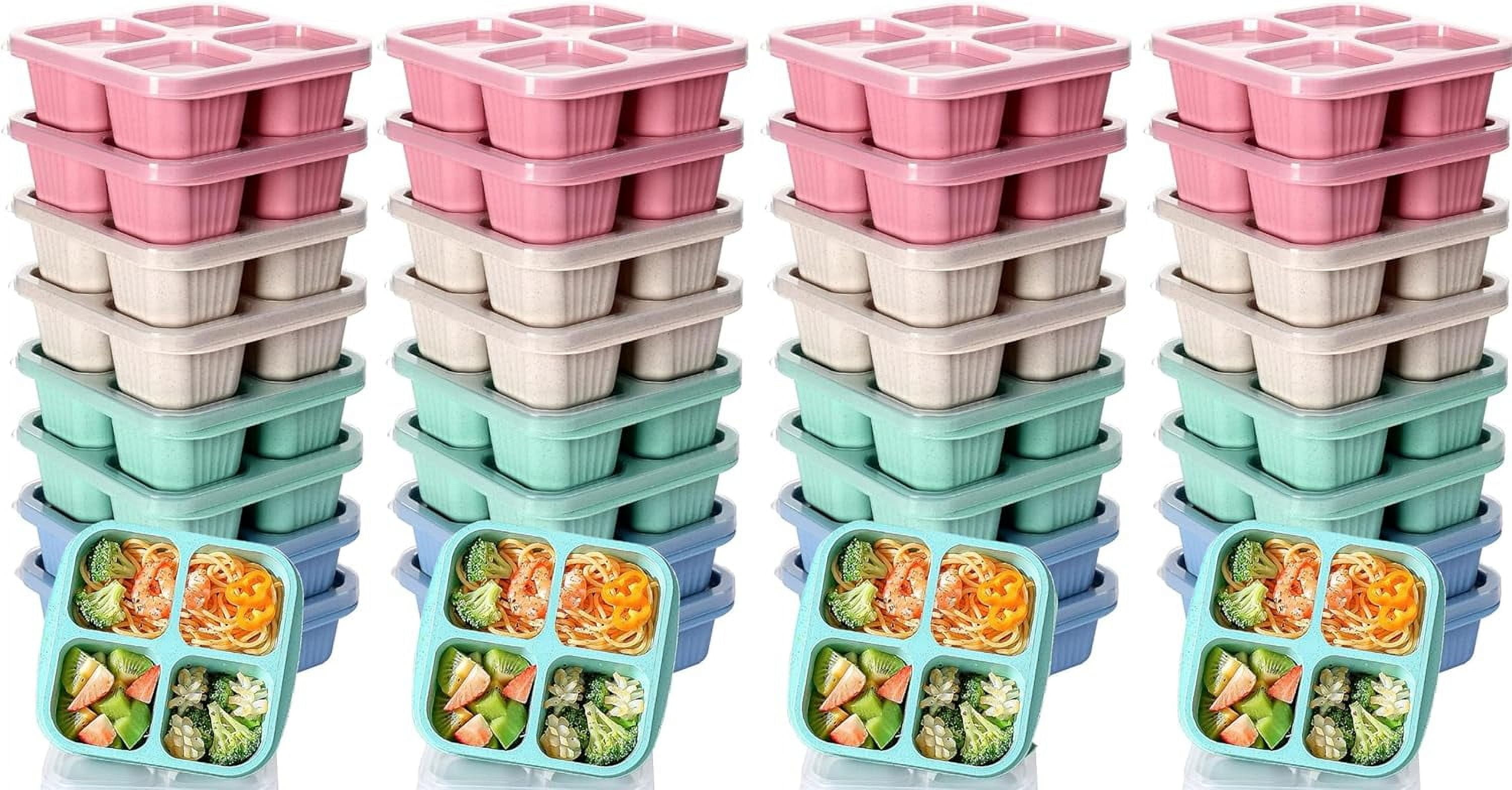 Bento Snack Boxes 4-Pack 4 Compartment Condiment Containers | Adult ...