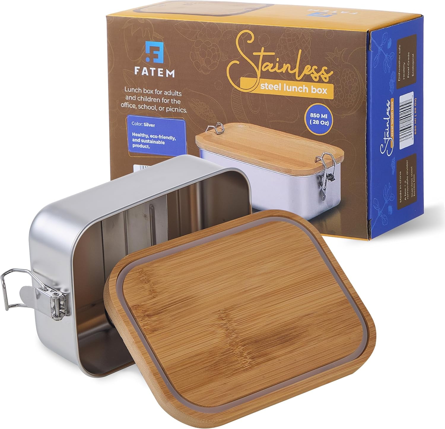 Bento box in 304 stainless steel. Metal Lunch Boxes with Eco-Friendly ...