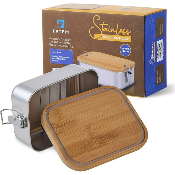 Bento box in 304 stainless steel. Metal Lunch Boxes with Eco-Friendly ...