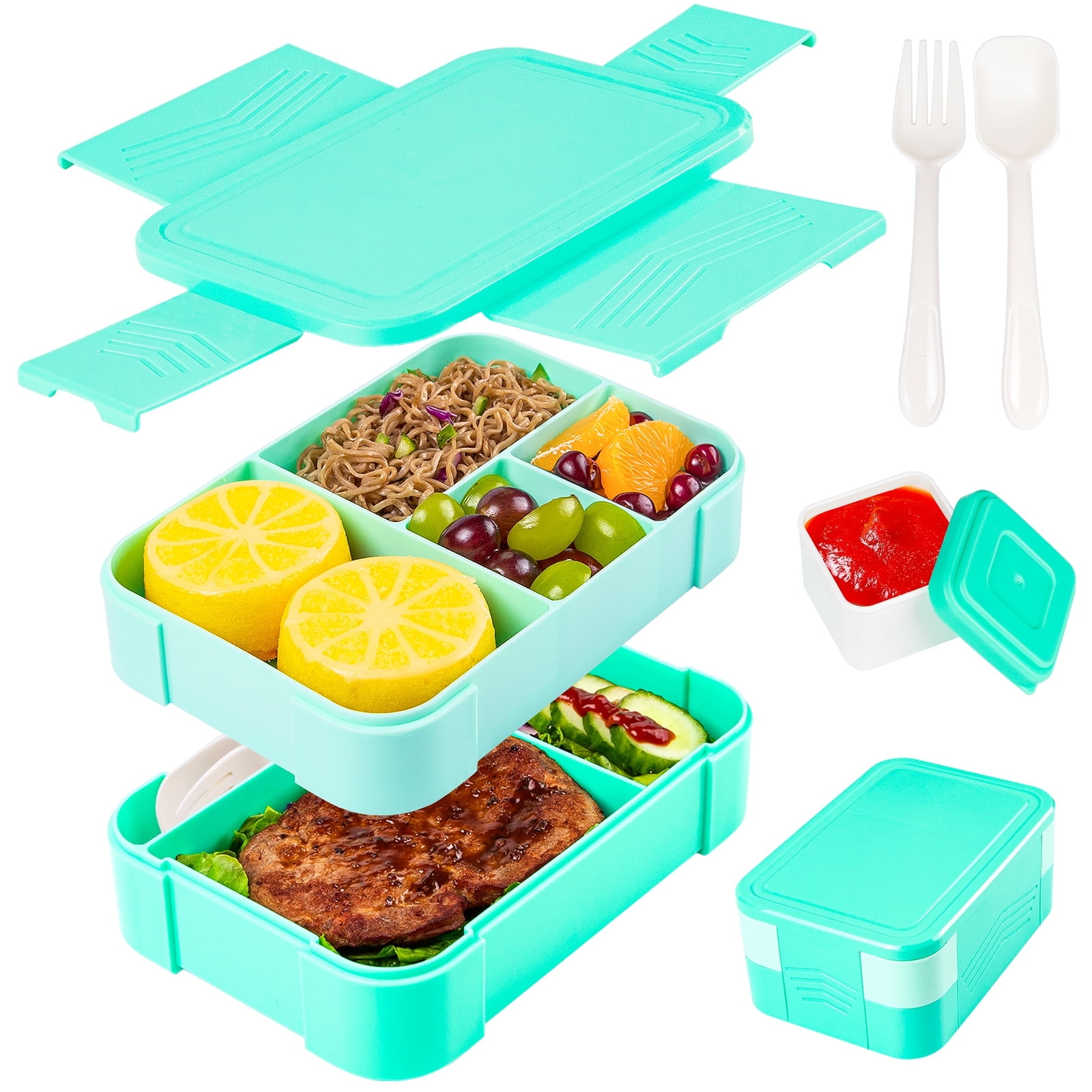 Bento boxes, Leak-Proof Lunch Box Containers, 1500ML-7 Compartment ...