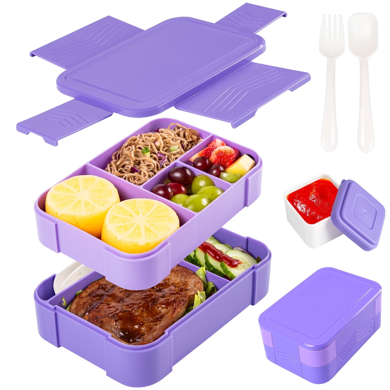 Bento boxes, Leak-Proof Lunch Box Containers, 1500ML-7 Compartment ...