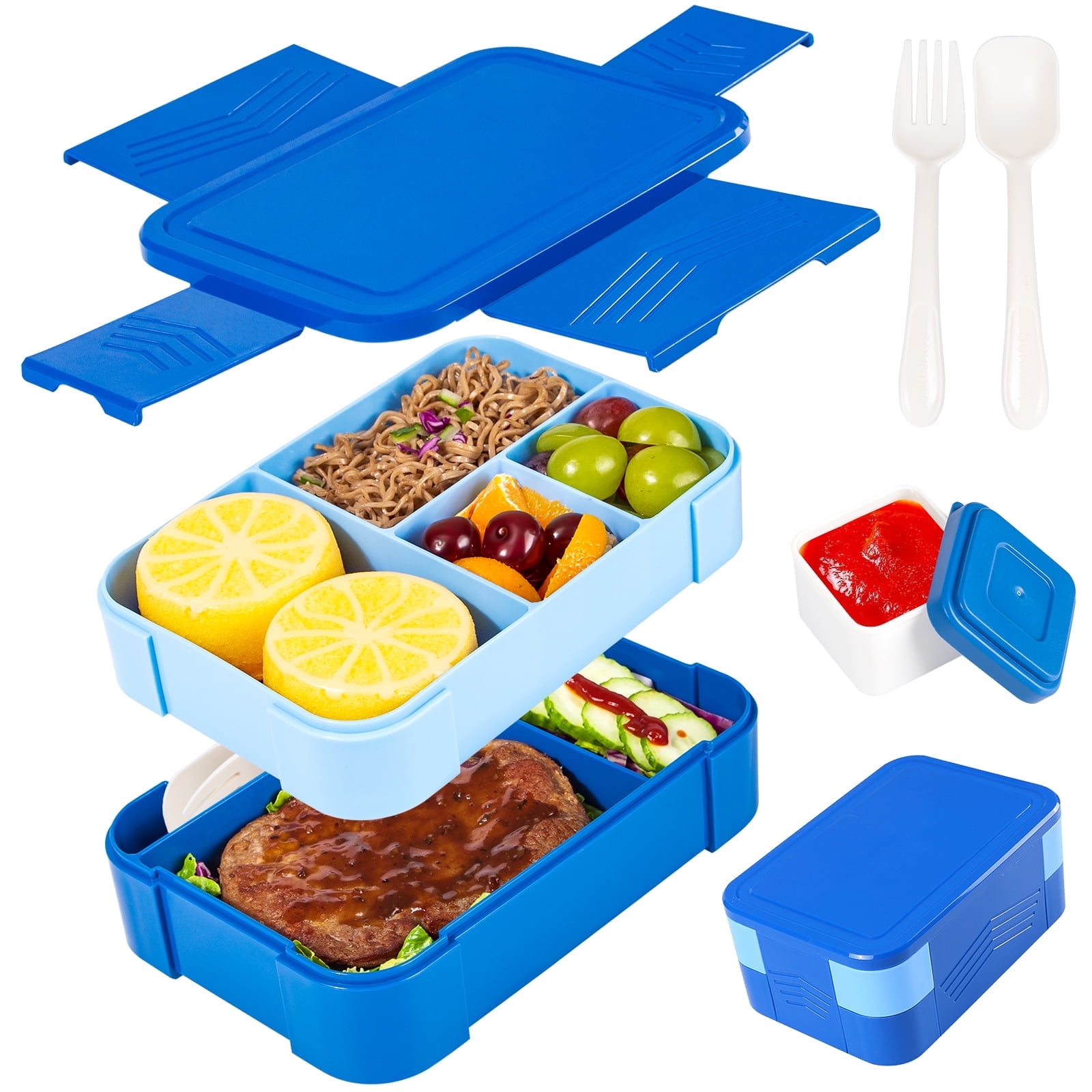 Bento boxes, Leak-Proof Lunch Box Containers, 1500ML-7 Compartment ...