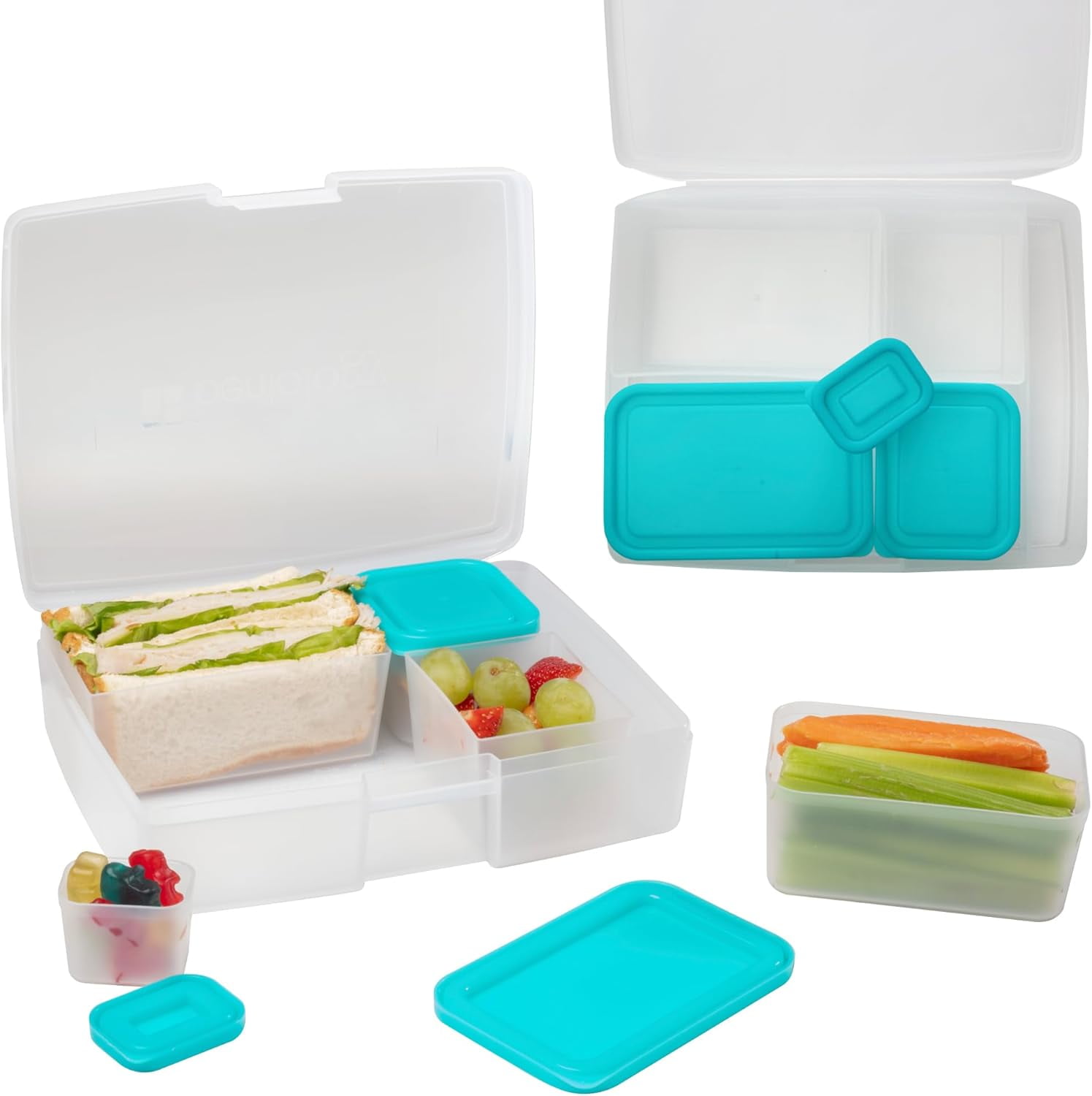 Bentology Bento Lunch Box Set w 5 Removable Nesting Containers ...