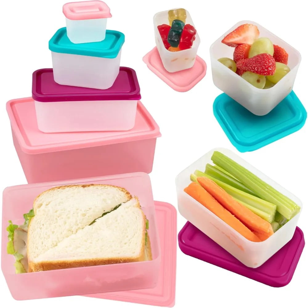Bentology Snack Buddies - Mini Bento Snack Lunch Box w 4 Portion ...