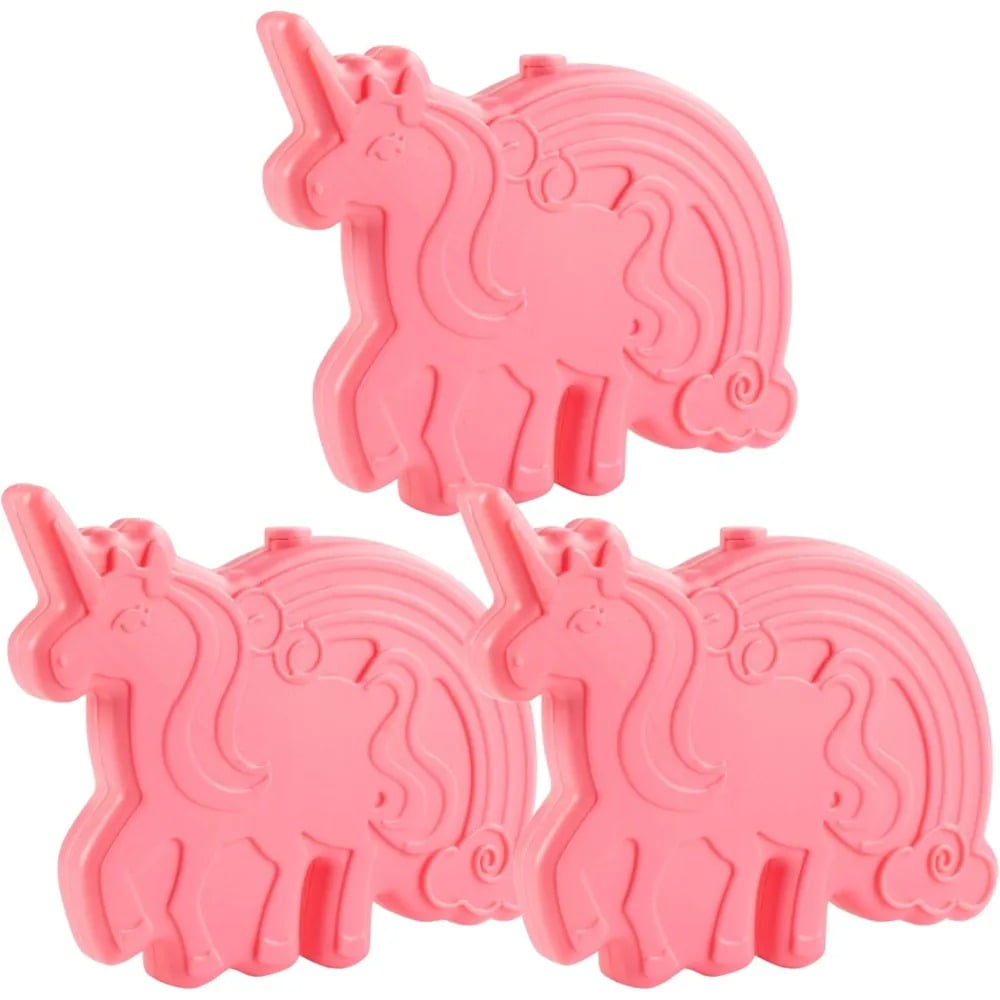 Bentology Unicorn Reusable Hard Ice Pack, Set of 3, Fits Kids Lunch Box ...
