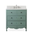 Benton Collection 34" Vintage Blue Cottage Bathroom Vanity with White ...