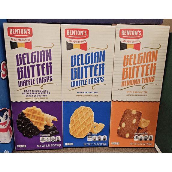 Benton’s Belgian Butter Waffle Crisps & Almonds Thins 3.52oz 100g (3 ...