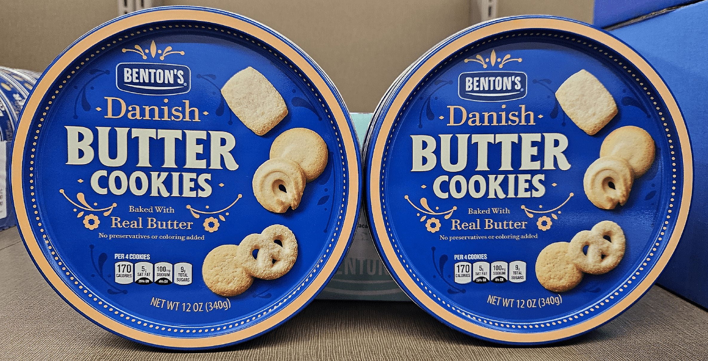 Benton’s Danish Butter Cookies Baked with Real Butter 12oz 340g (2 Tins ...