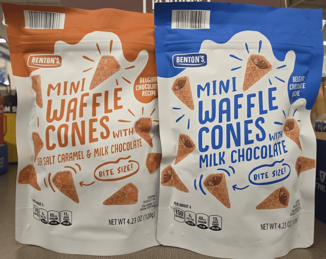Benton's Mini Waffle Cones with Sea Salt Caramel & Milk Chocolate Bite ...