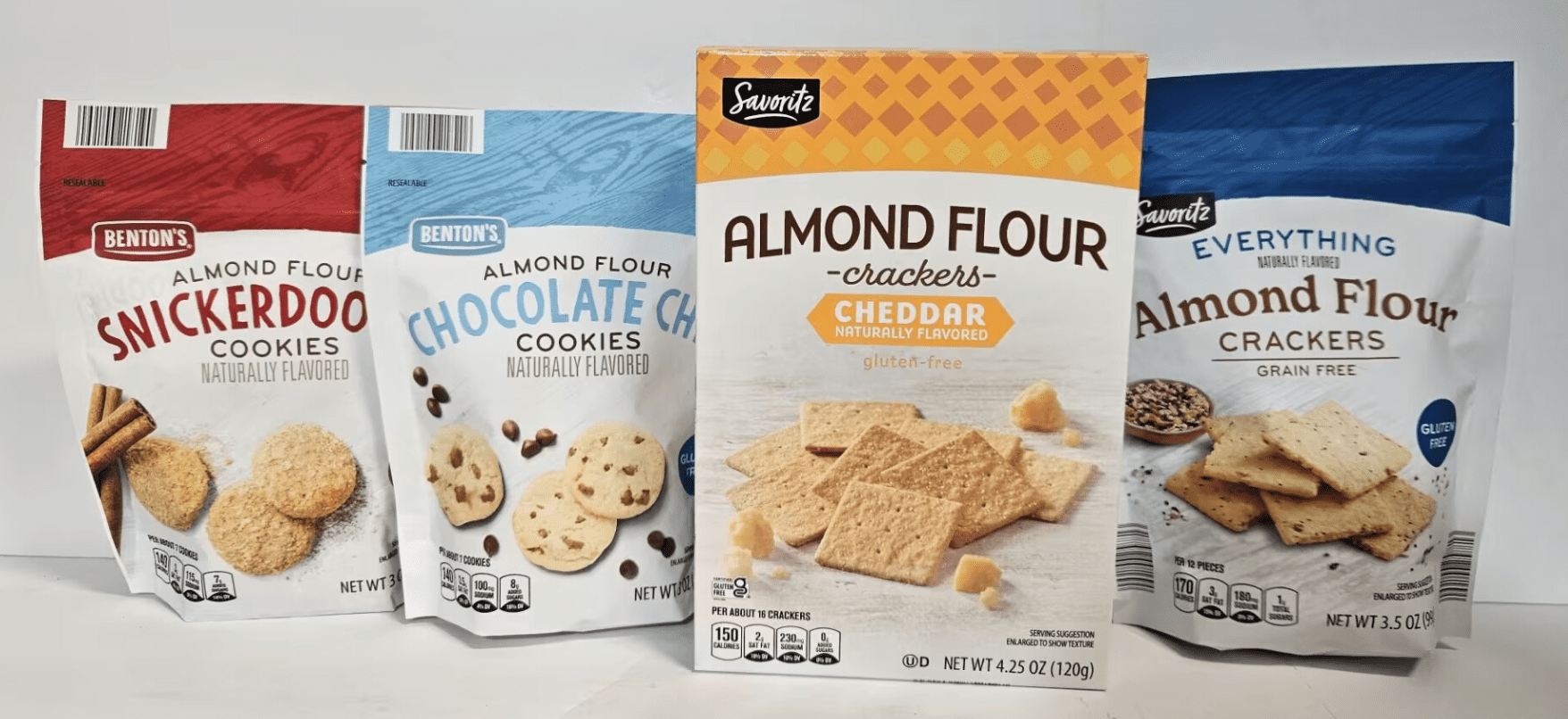 Benton’s & Savoritz Almond Flour Cookies and Crackers (4 Packs ...