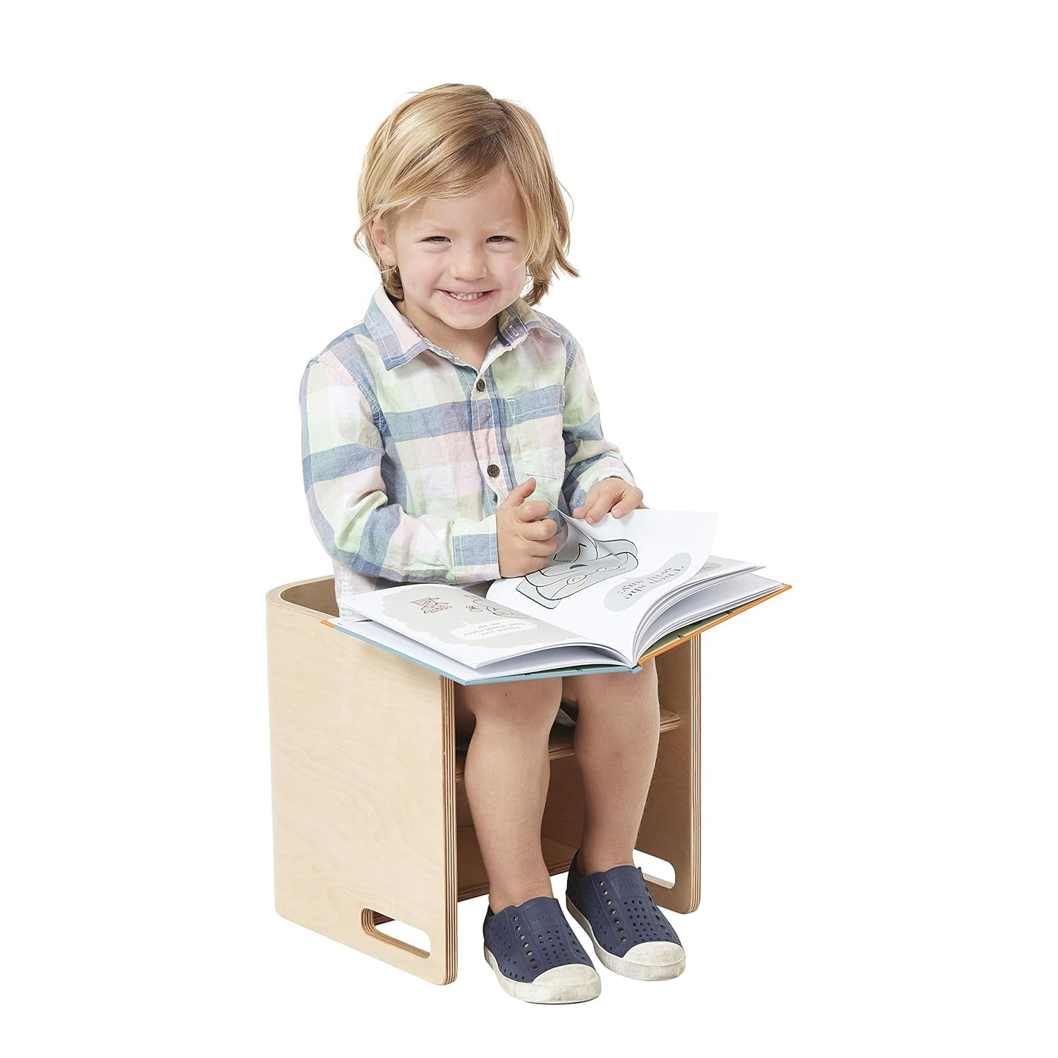 Bentwood Multipurpose Cube Chair, Kids Furniture, Grey - Walmart.com