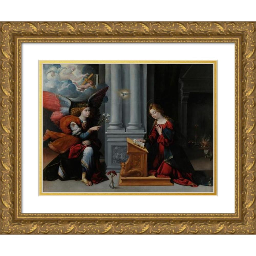 Benvenuto Tisi 14x12 Gold Ornate Wood Frame and Double Matted Museum ...