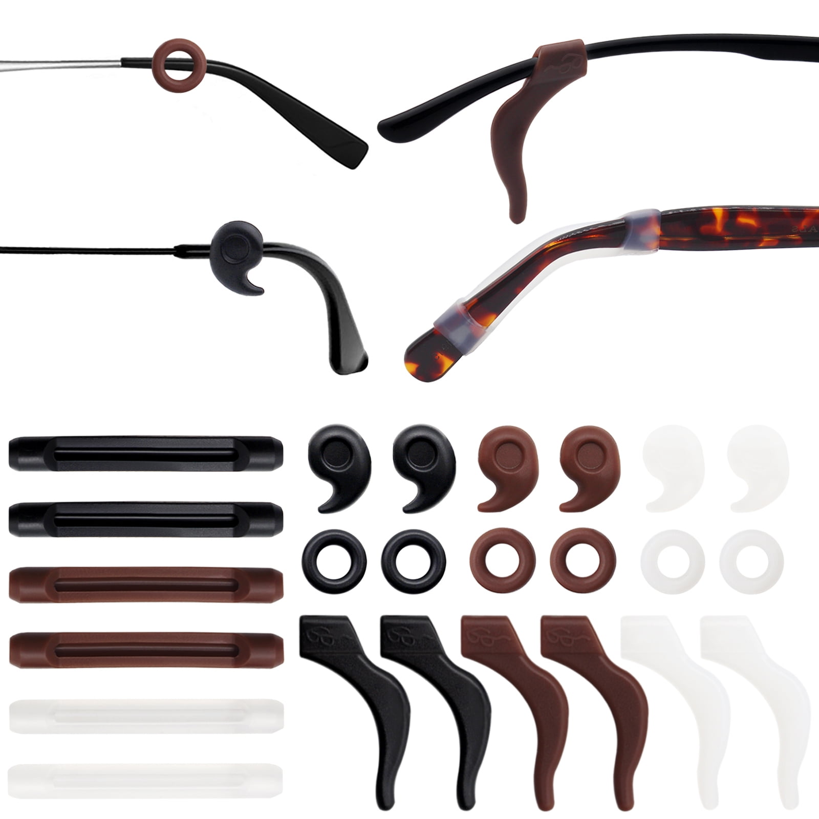 Benvo Eyeglasses Retainers, Anti-slip Silicone Ear Grips, 12 Pairs ...