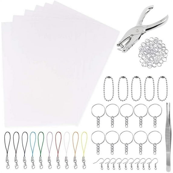 Benvo 157 Pcs DIY Heat Shrink Plastic Sheet Art Craft Kit with Essential Making Supplies ...
