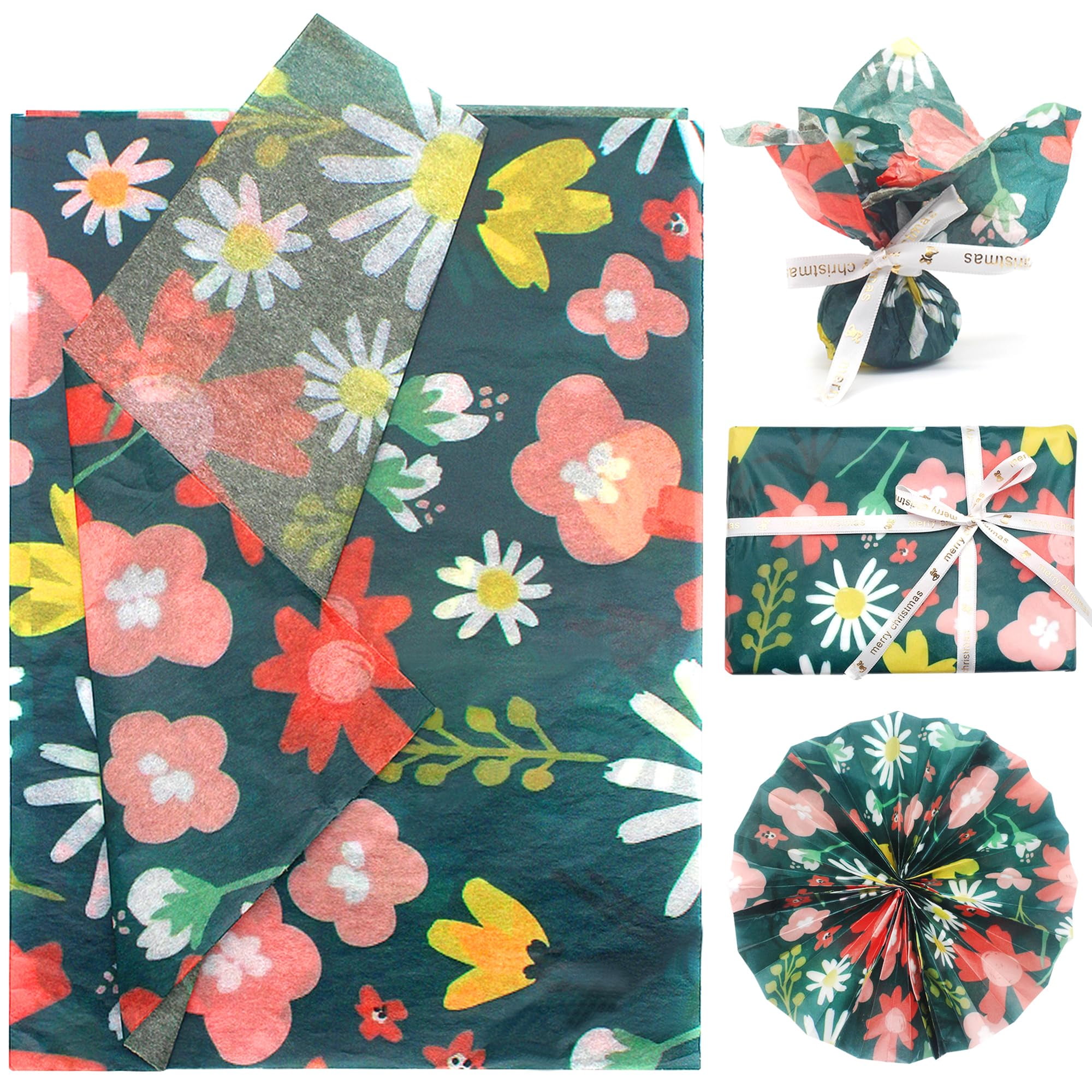 Benvo 20 Sheets Floral MMF7 Print Tissue Paper 20 x 29 Decoupage Paper ...