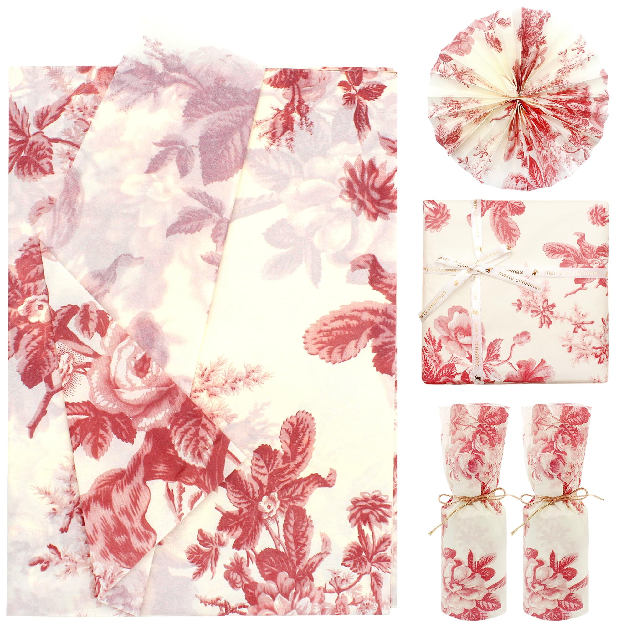 Benvo 20 Sheets Floral MSF2 Print Tissue Paper 20 x 29 Decoupage Paper ...