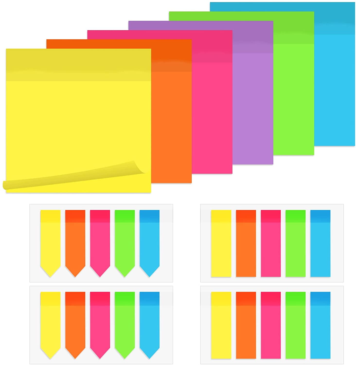 Benvo 300 Sheets Transparent Sticky Notes 3x3 inch with 400 Pieces ...