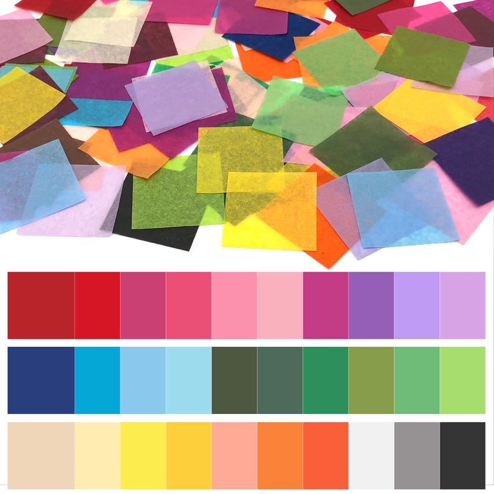 Benvo Kids Craft Supplies - 3000 Pcs 2x2 inch Tissue Paper Squares ...