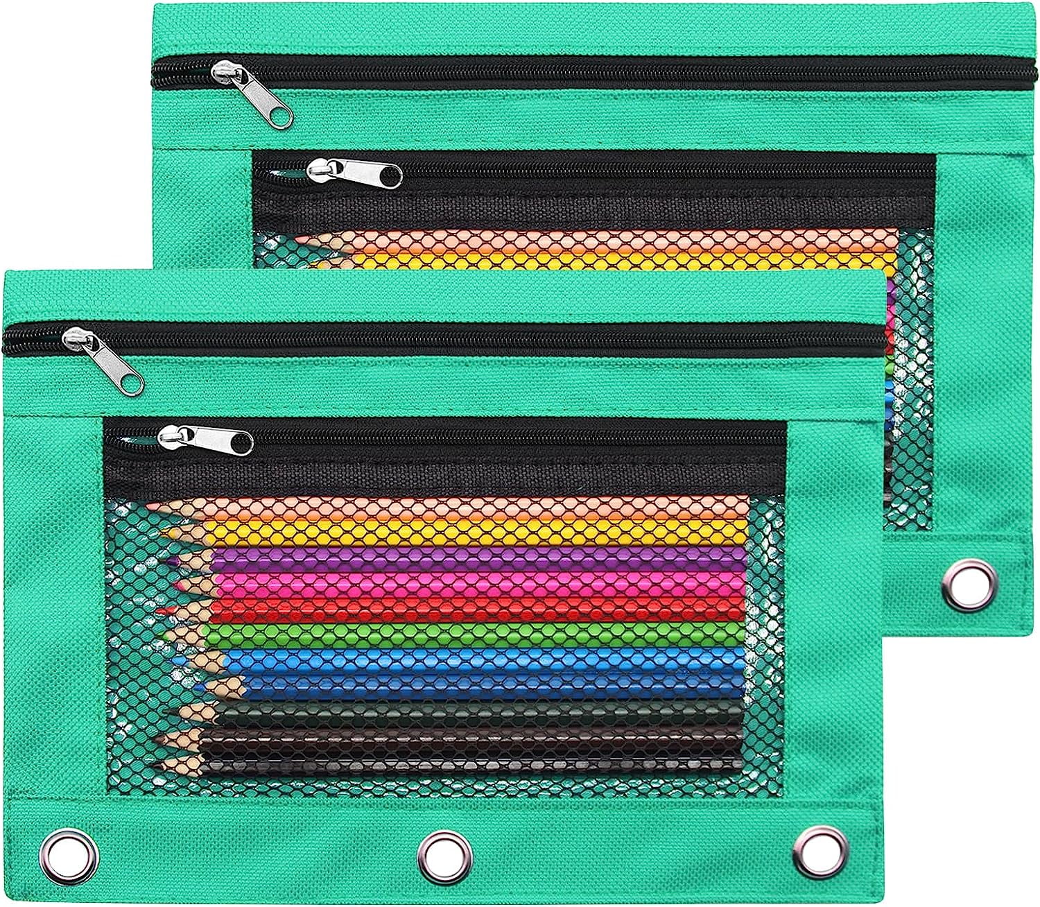 Benvo Pencil Pouch, 3 Ring Binder Case, Canvas Zippered Bag, 2 ...