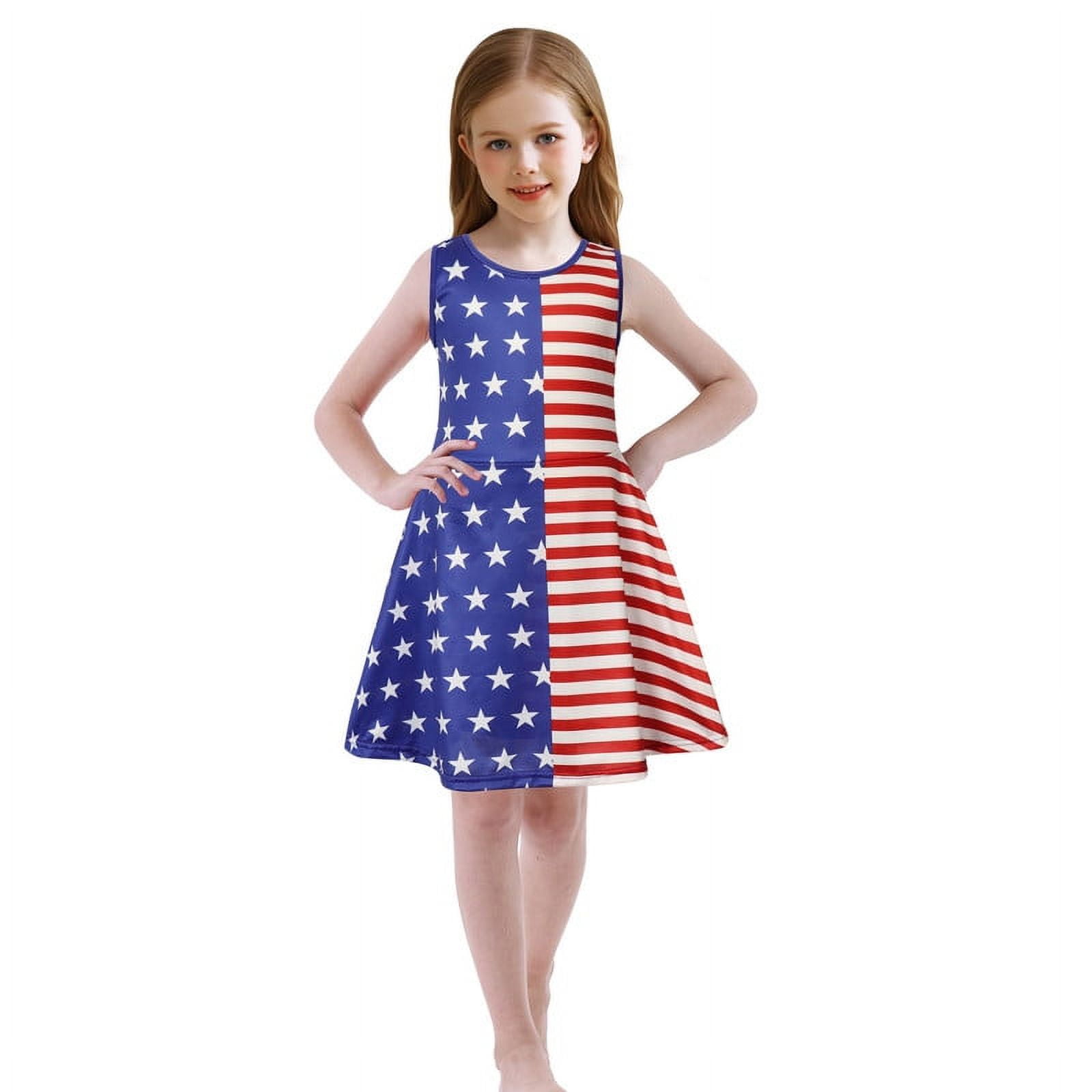 Benylion Girls American Flag National Day Party Dress 4 Years ...