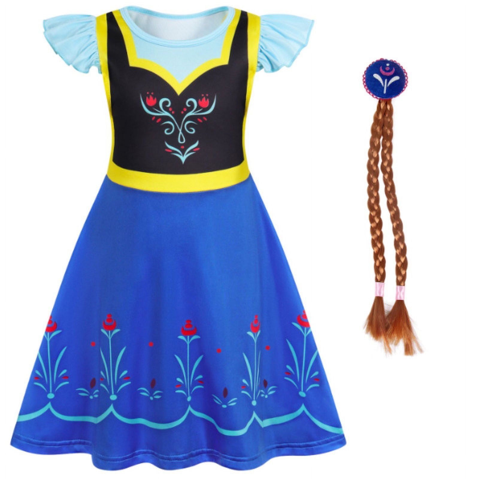 Benylion Girls Frozen Anna Dress Princess Anna Costume with wig for ...
