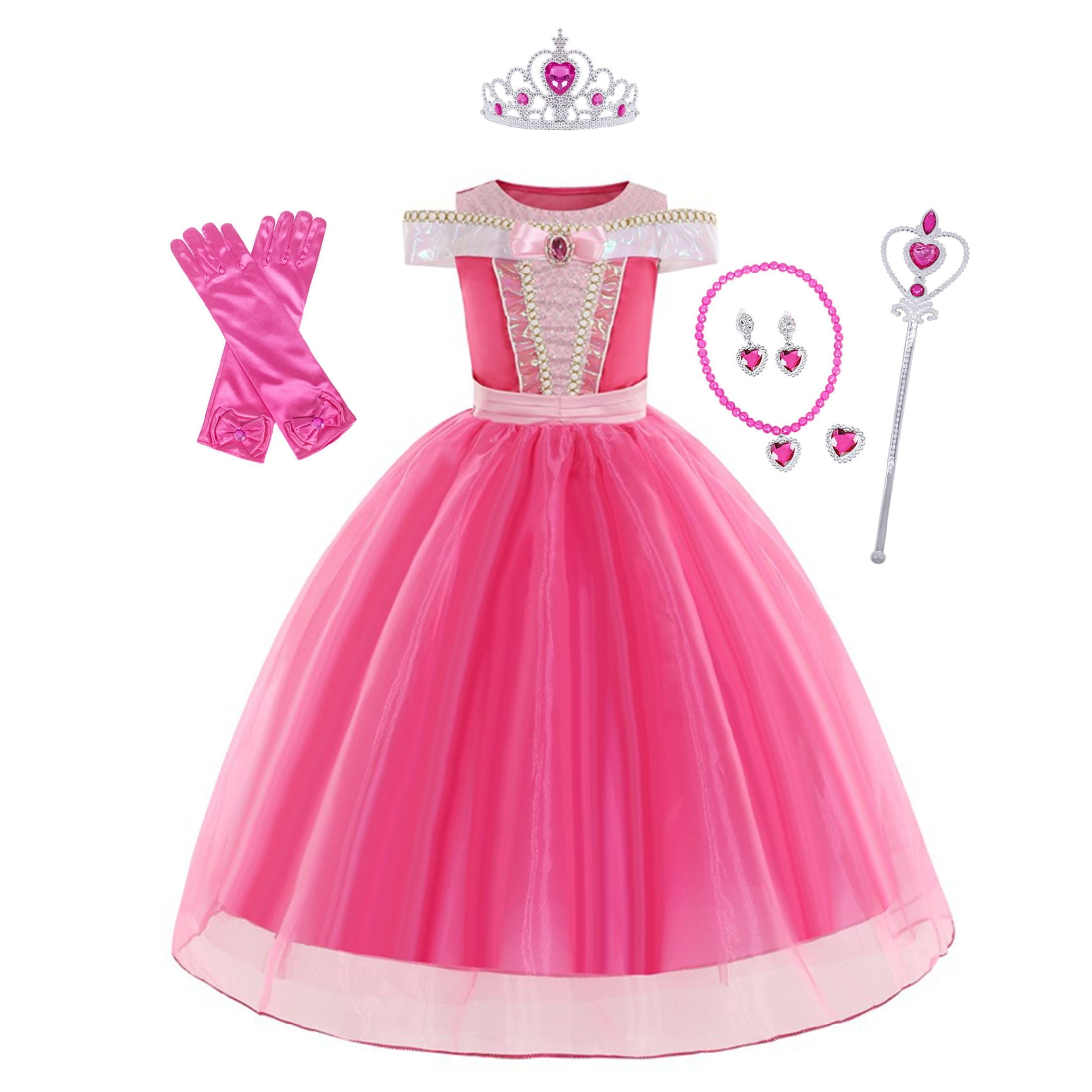 Benylion Girls Pink Enchanted Princess Dress Storybook Princess Gown ...