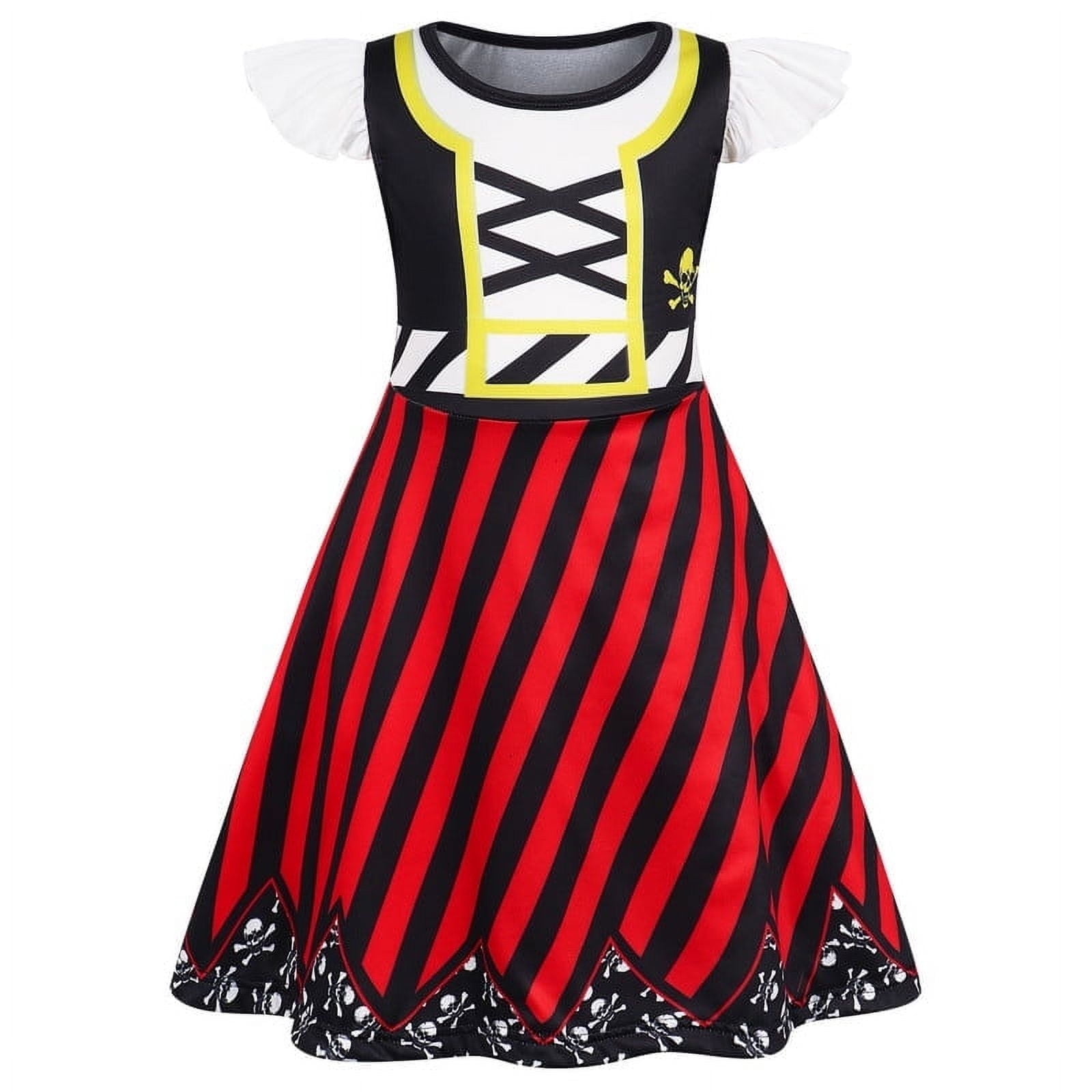 Benylion Girls World Book Day Costumes for Girls Pirate Costume Kids Role Play Outfits Pirate ...