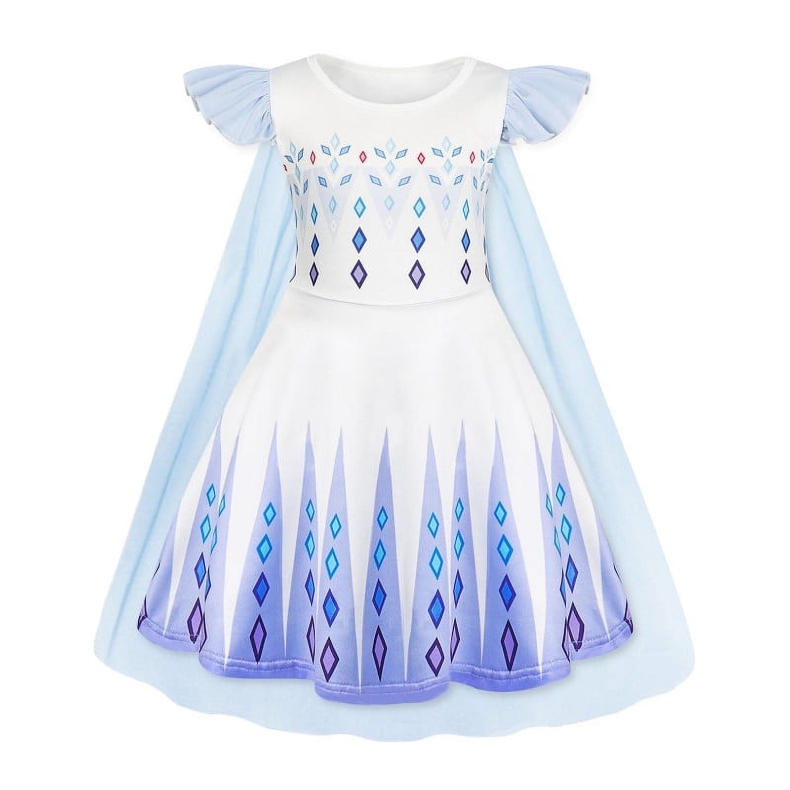 Benylion Girls Princess Ice Dress Cosplay Costume, Ruffle Sleeve Fancy ...