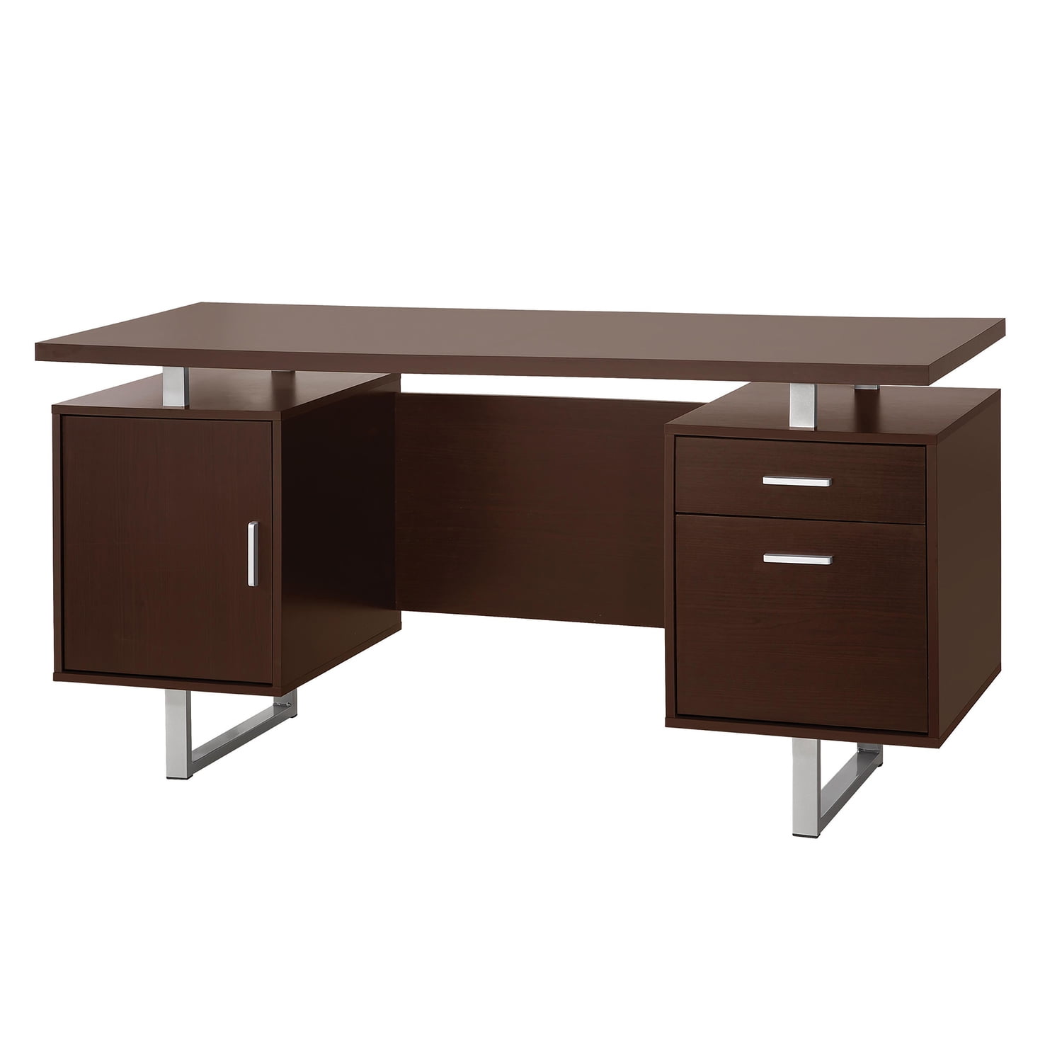 Benzara 30 x 60 x 23.5 in. Double Pedestal Office Desk with Metal Sled ...