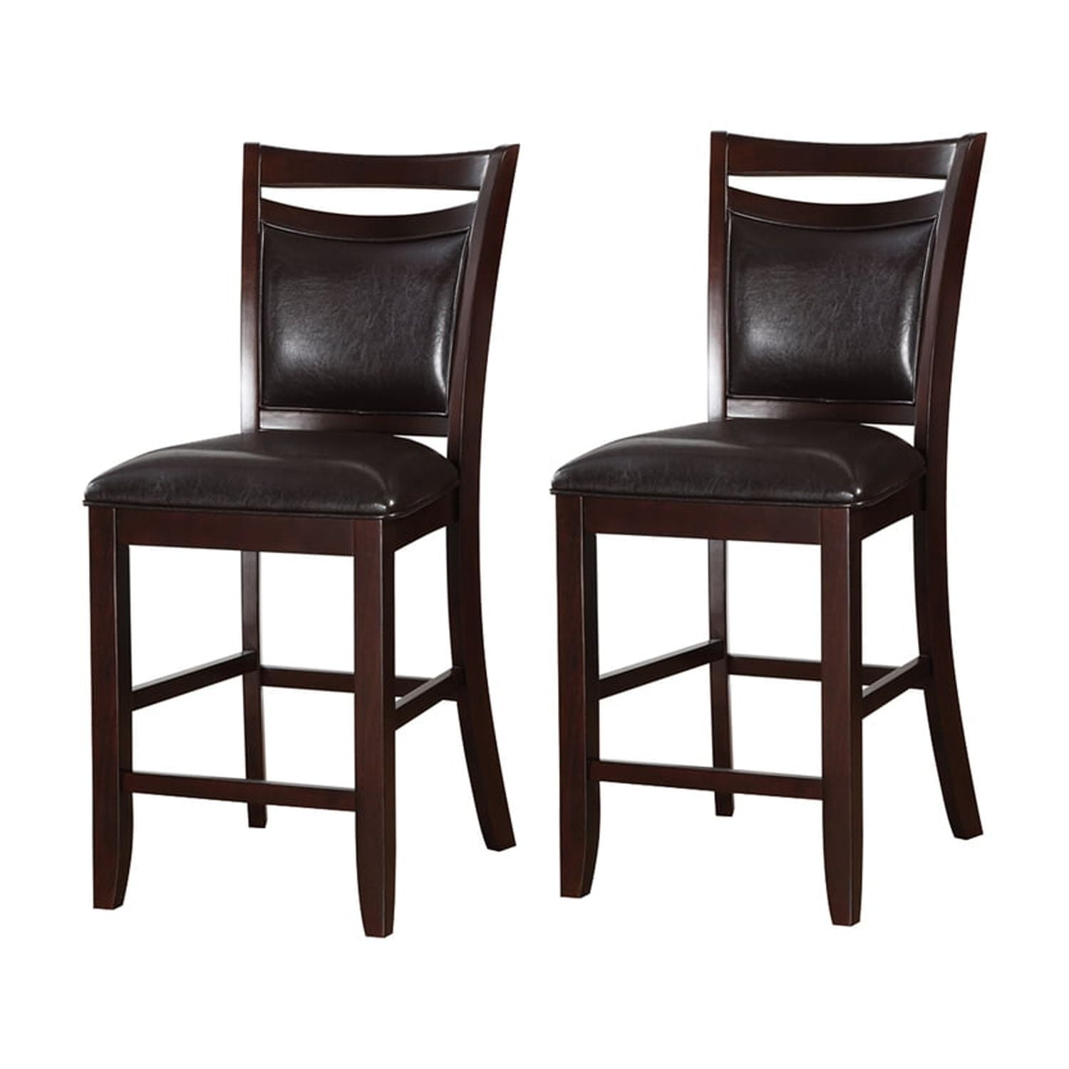 Wooden Armless High Chair, Brown & Black, Set of 2 - Walmart.com
