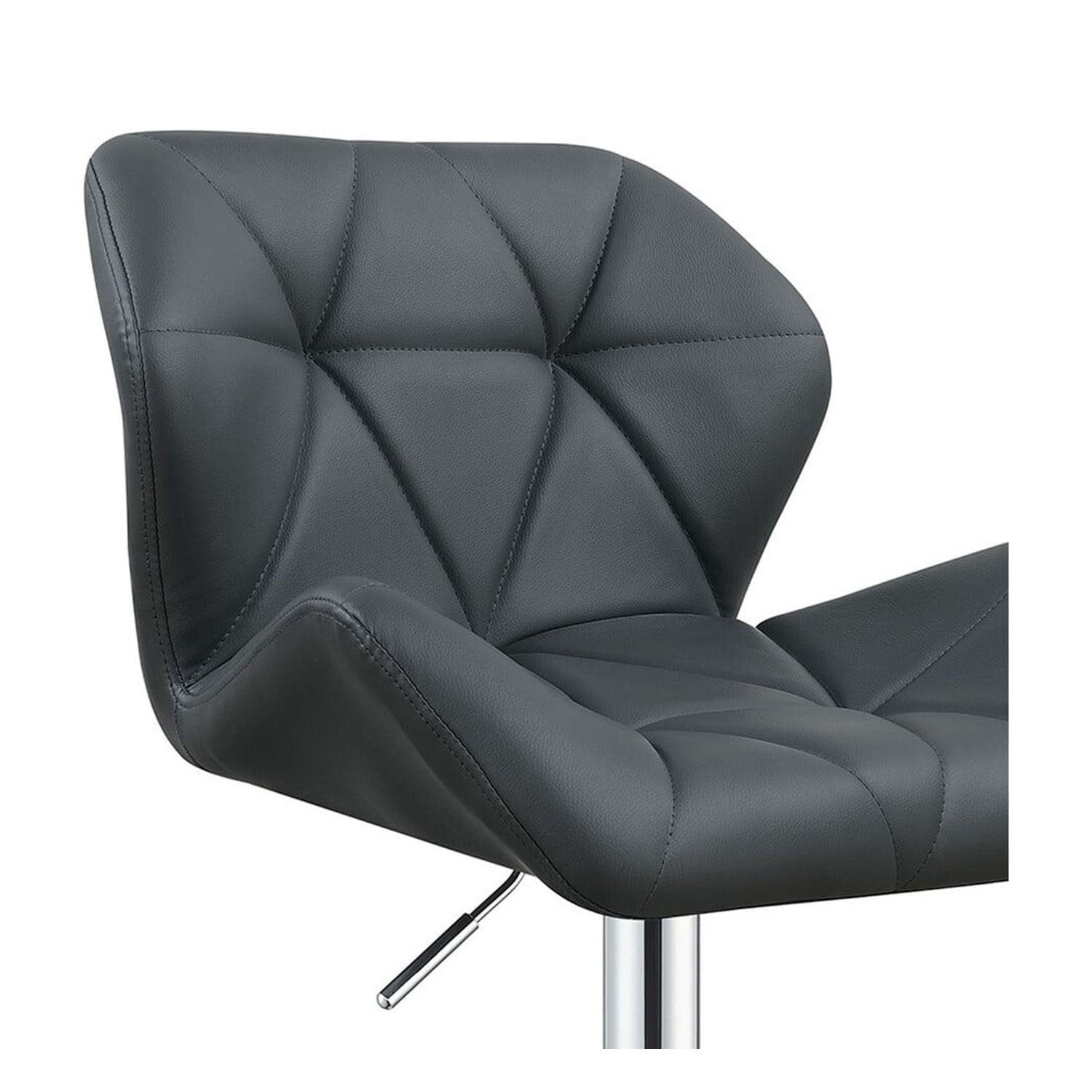 Benjara Elegant Adjustable Diamond Bar Stool with Chrome Base, Gray ...