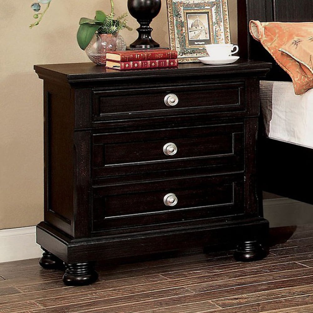 Benzara Argusville Transitional Night Stand With Usb Outlet In Brown ...
