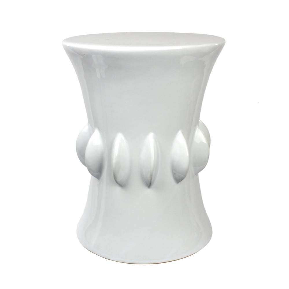 Benzara Attractive Ceramic Garden Stool, White - Walmart.com