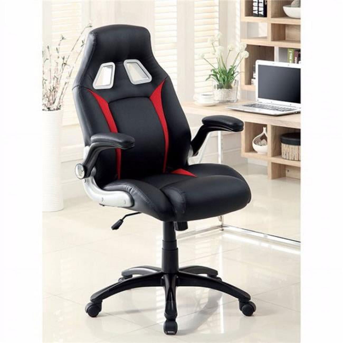 Benzara BM131850 Argon Contemporary Racing Car Office Chair, Black ...