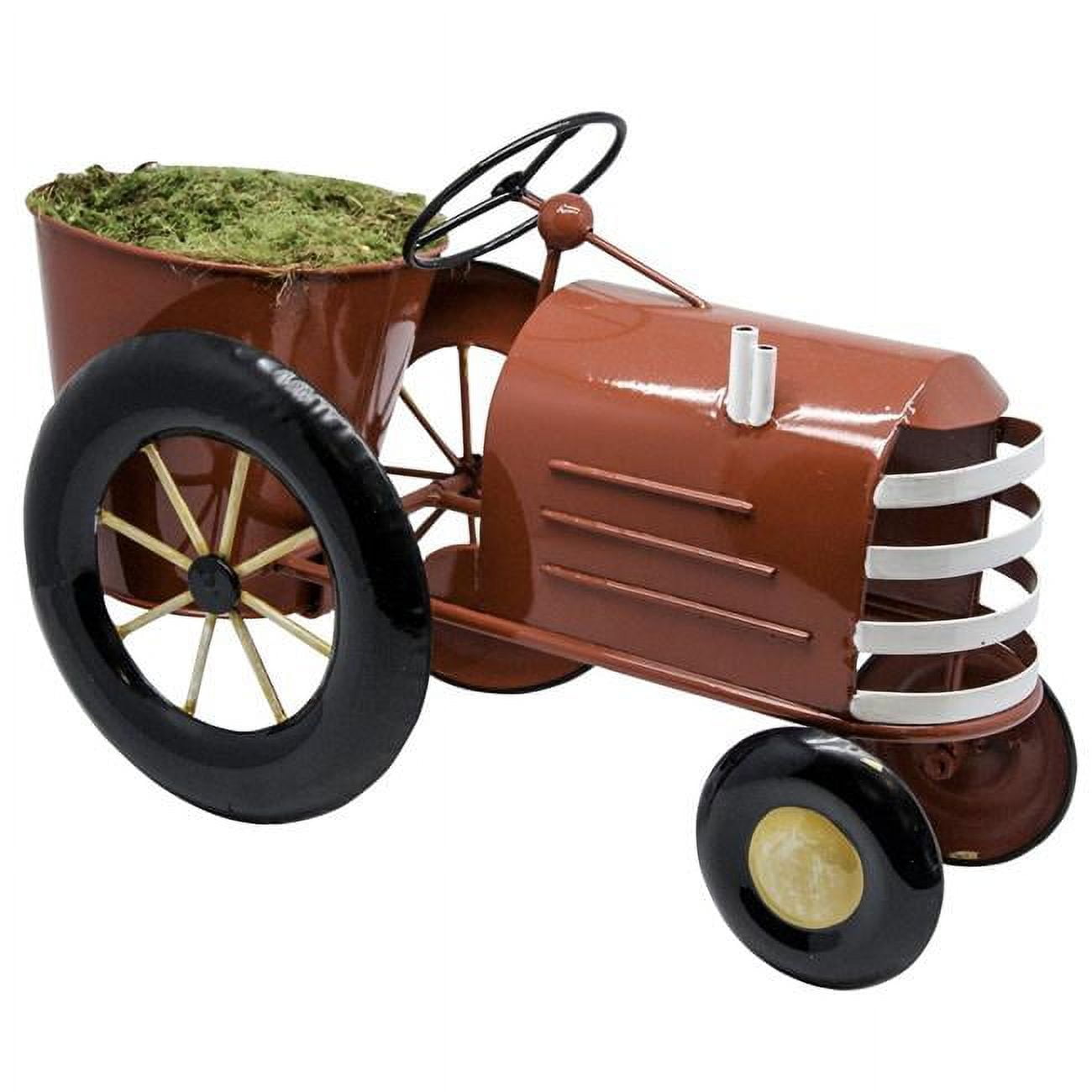 Benzara BM148427 Metal Red Tractor Planter, Multicolor - Walmart.com