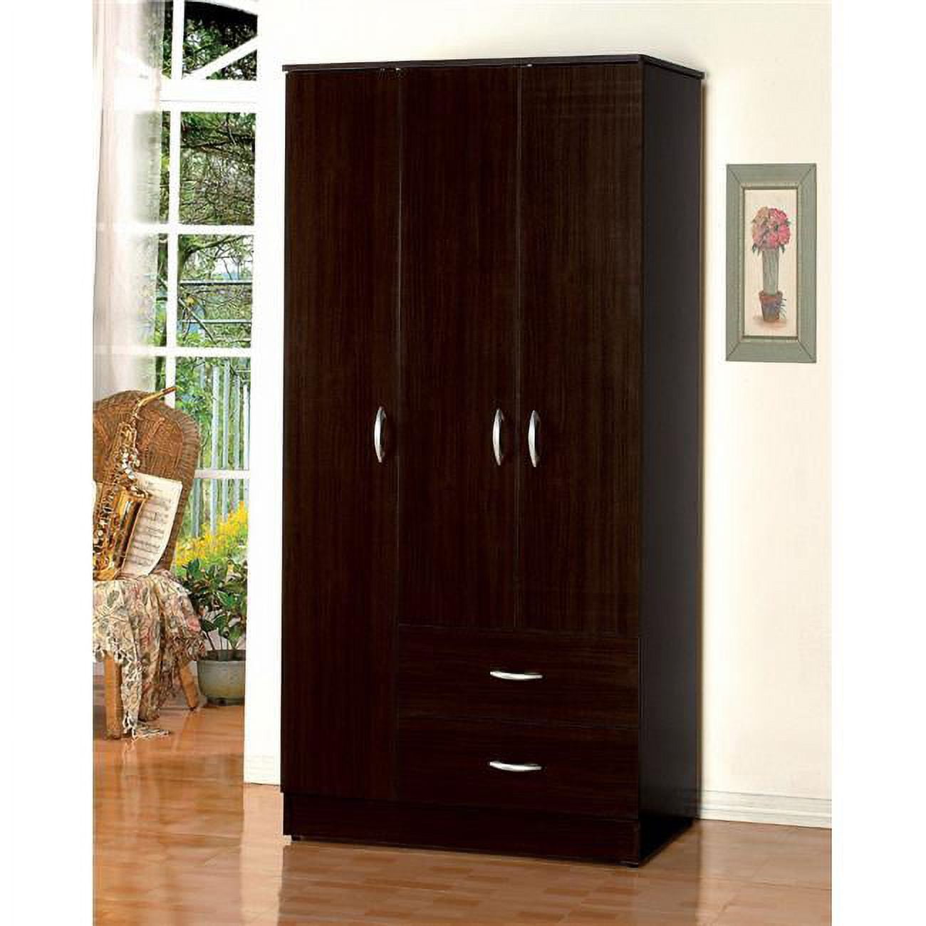 Buy Spacious Espresso Brown Wooden Wardrobe at Ubuy Nepal