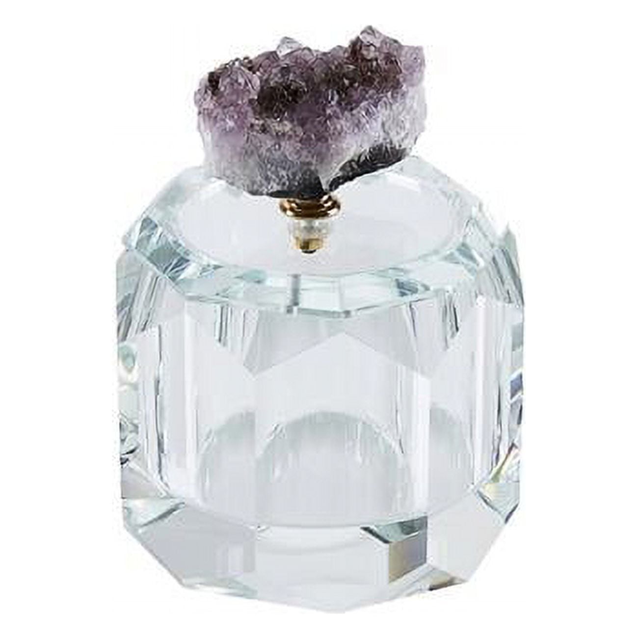 Benzara BM190403 Eight Sided Geode Crystal Storage Box with Aesthetic ...